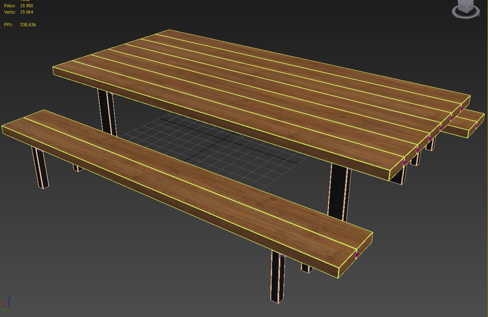 free wood table 3d model