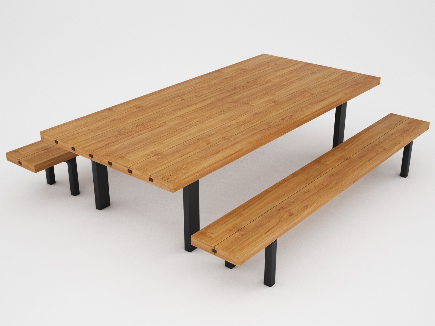 free wood table 3d model