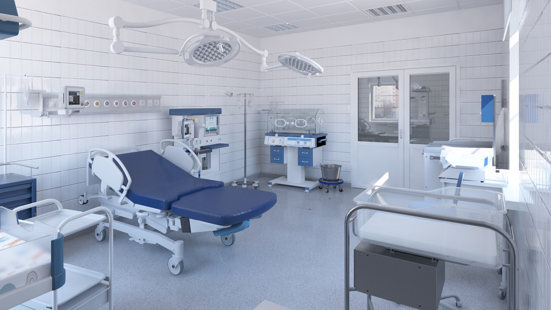 3D Model Maternity Ward Ward Room 1 - TurboSquid 2013131