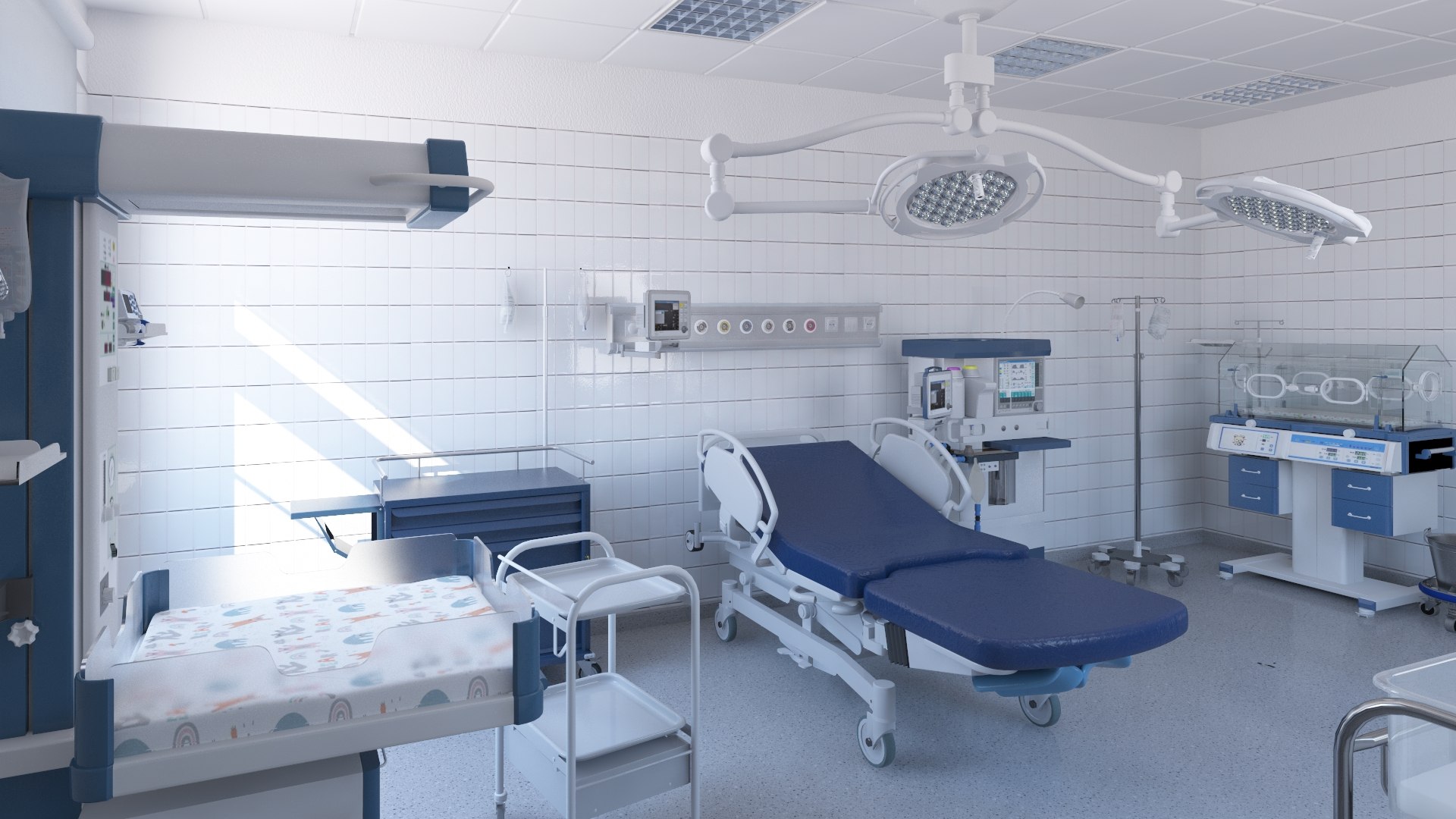 3D Model Maternity Ward Ward Room 1 - TurboSquid 2013131