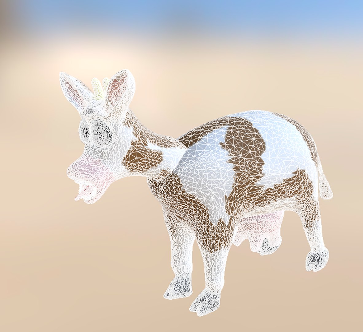 3d Model Of Cartoon Cow