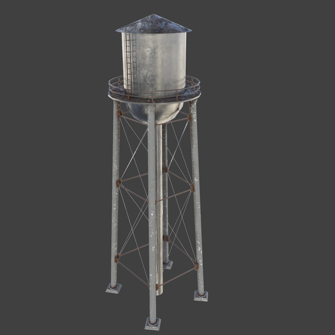 Water Tower 01 3D Model - TurboSquid 2195027