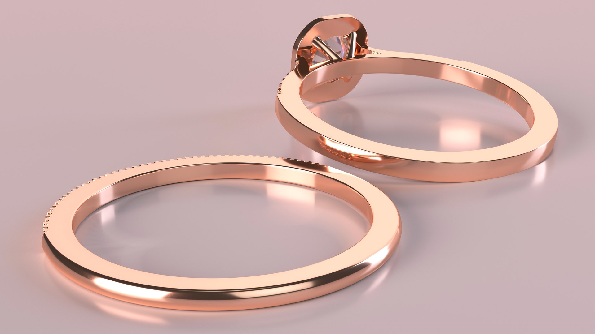 Engagement Rings Red Gold 3D model - TurboSquid 2170498