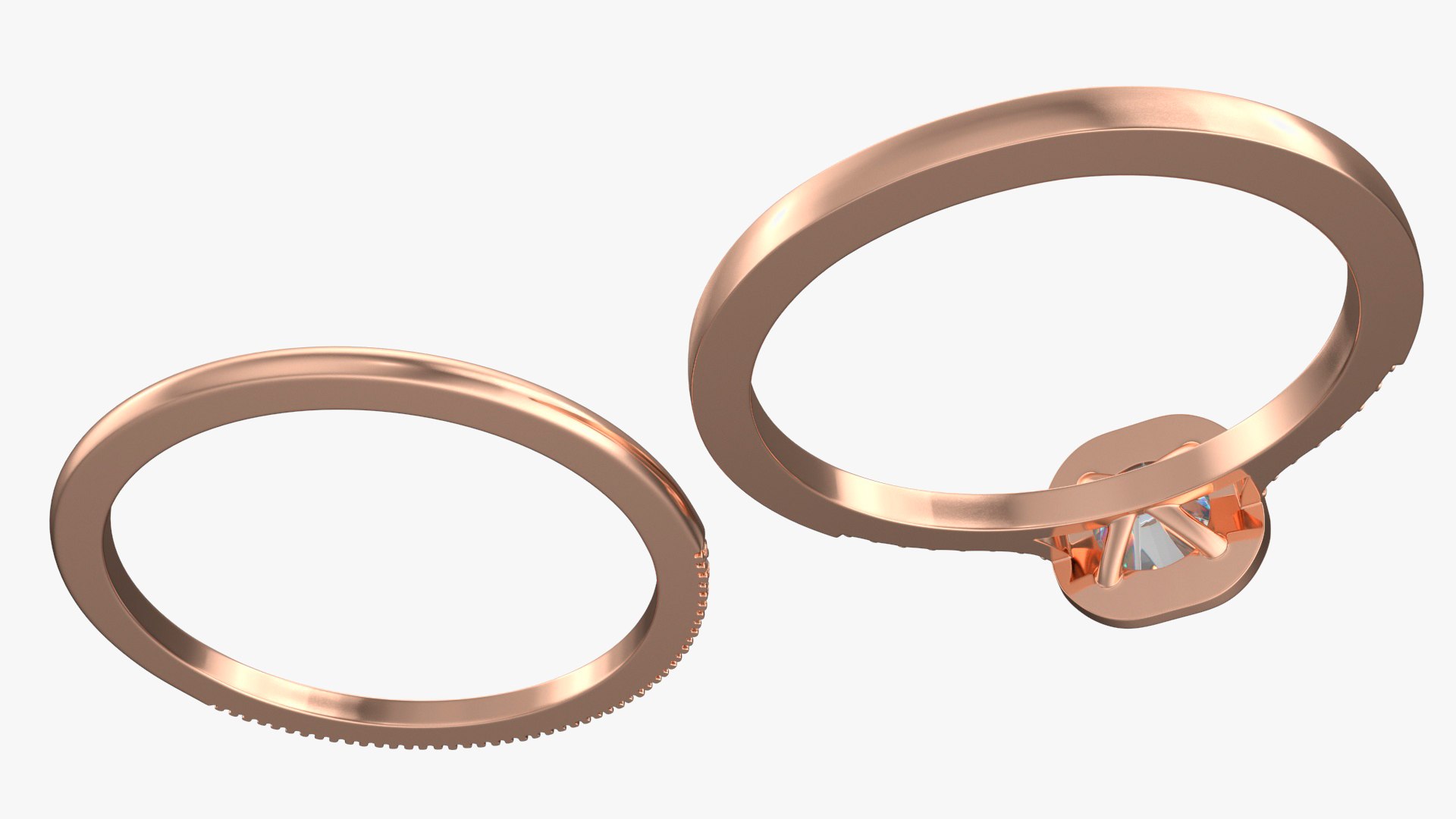 Engagement Rings Red Gold 3D model - TurboSquid 2170498