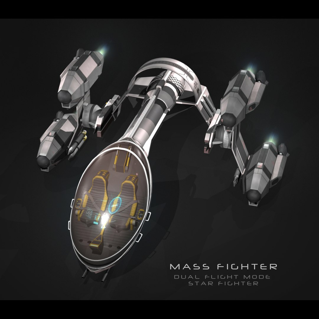Sci-fi Fighter Mass Obj