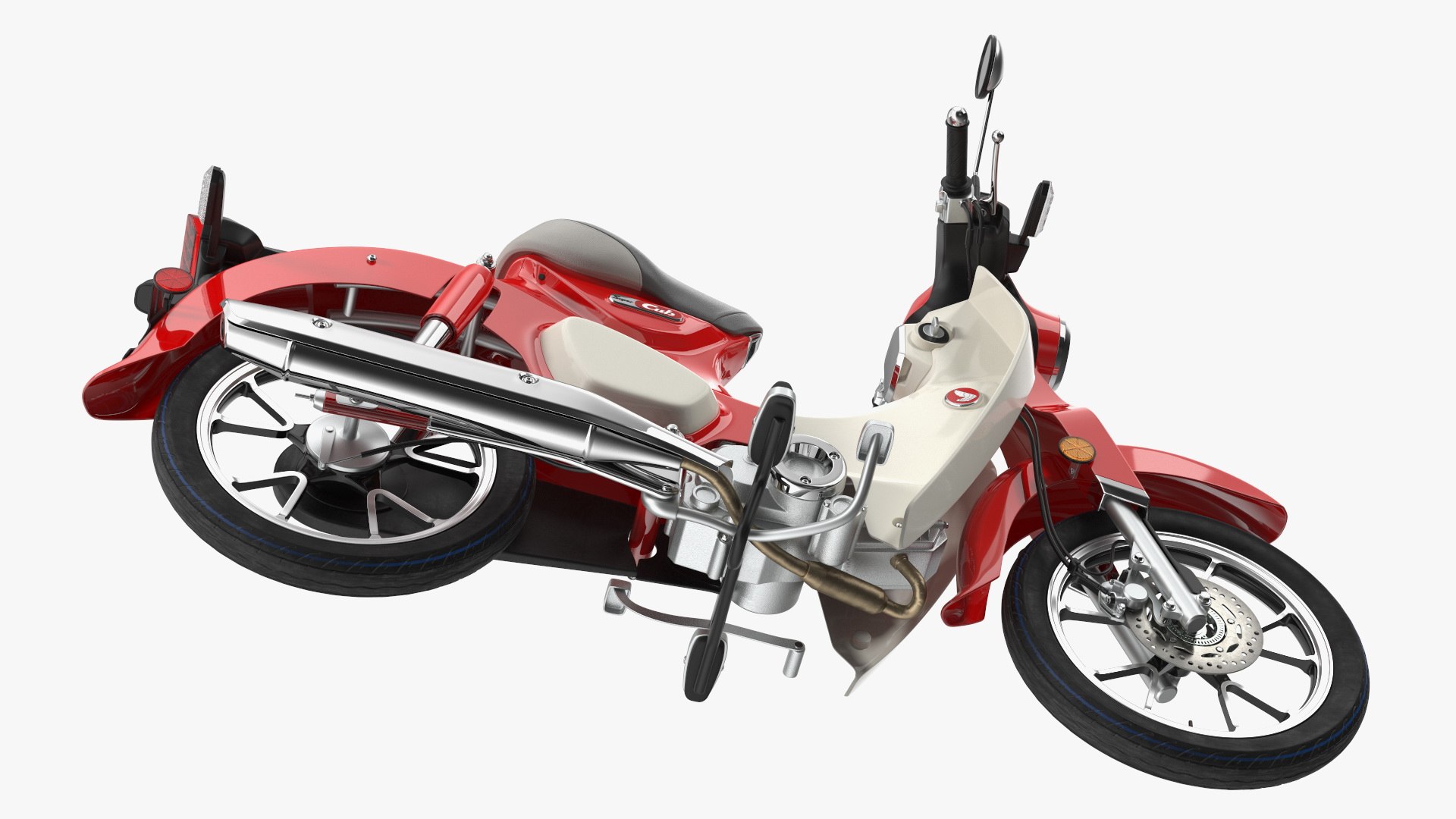 3D Scooter Honda Super Cub 2024 Red Rigged - TurboSquid 2234565