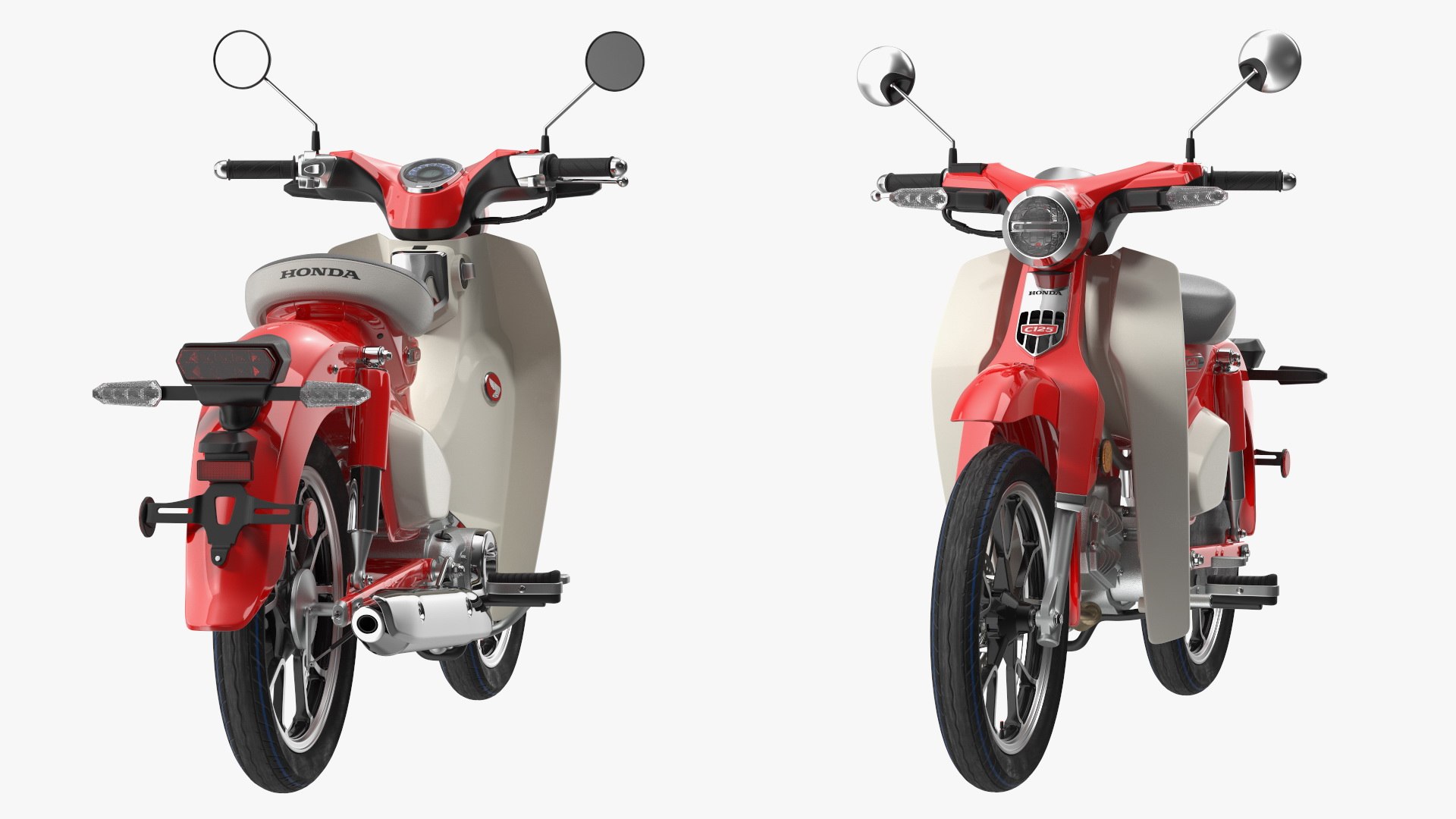 3D Scooter Honda Super Cub 2024 Red Rigged - TurboSquid 2234565