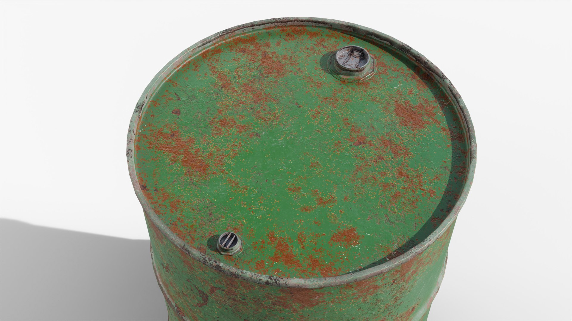 Steel Barrel - Green - Rusted Model - TurboSquid 2117381