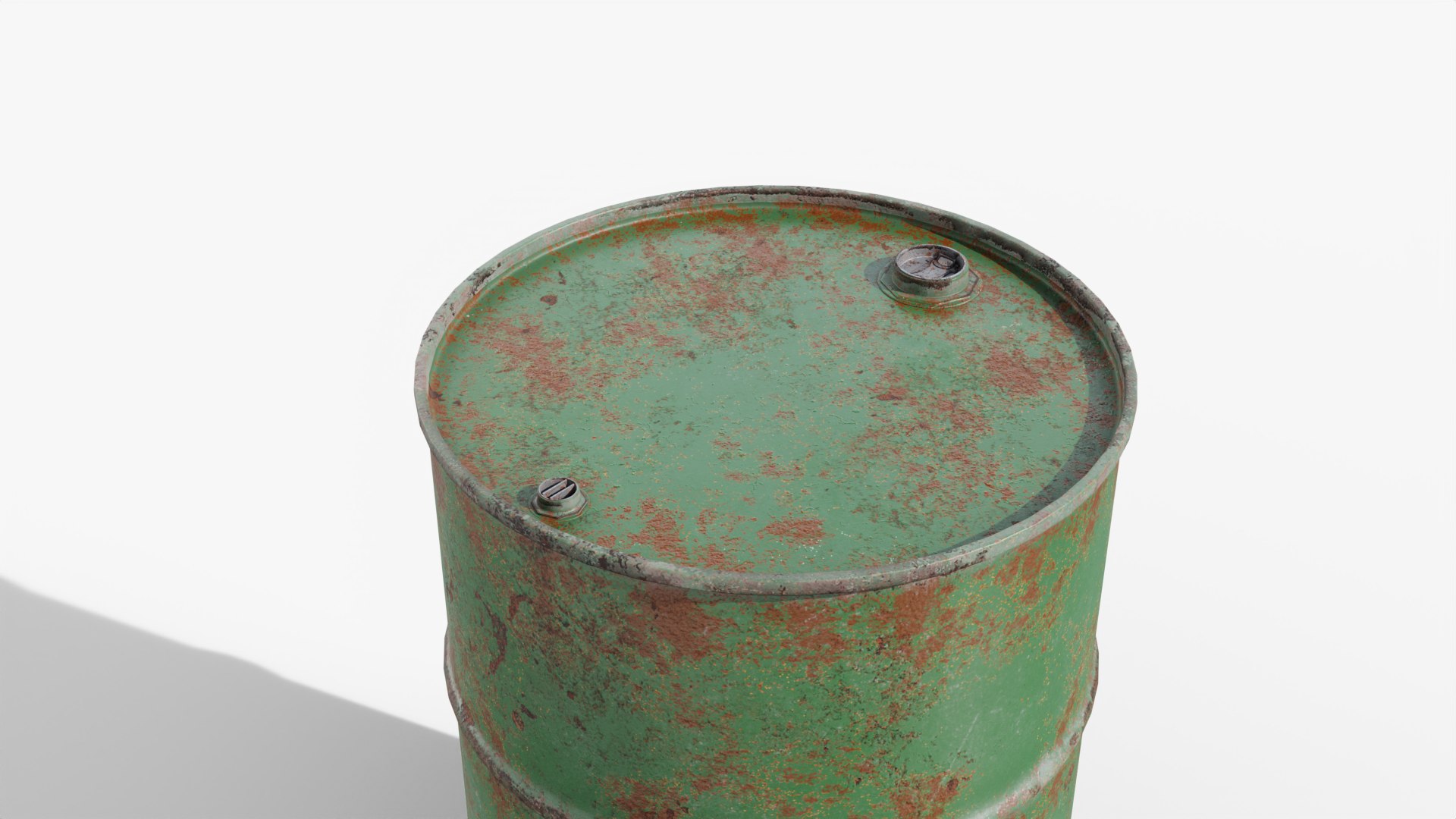 Steel Barrel - Green - Rusted Model - TurboSquid 2117381