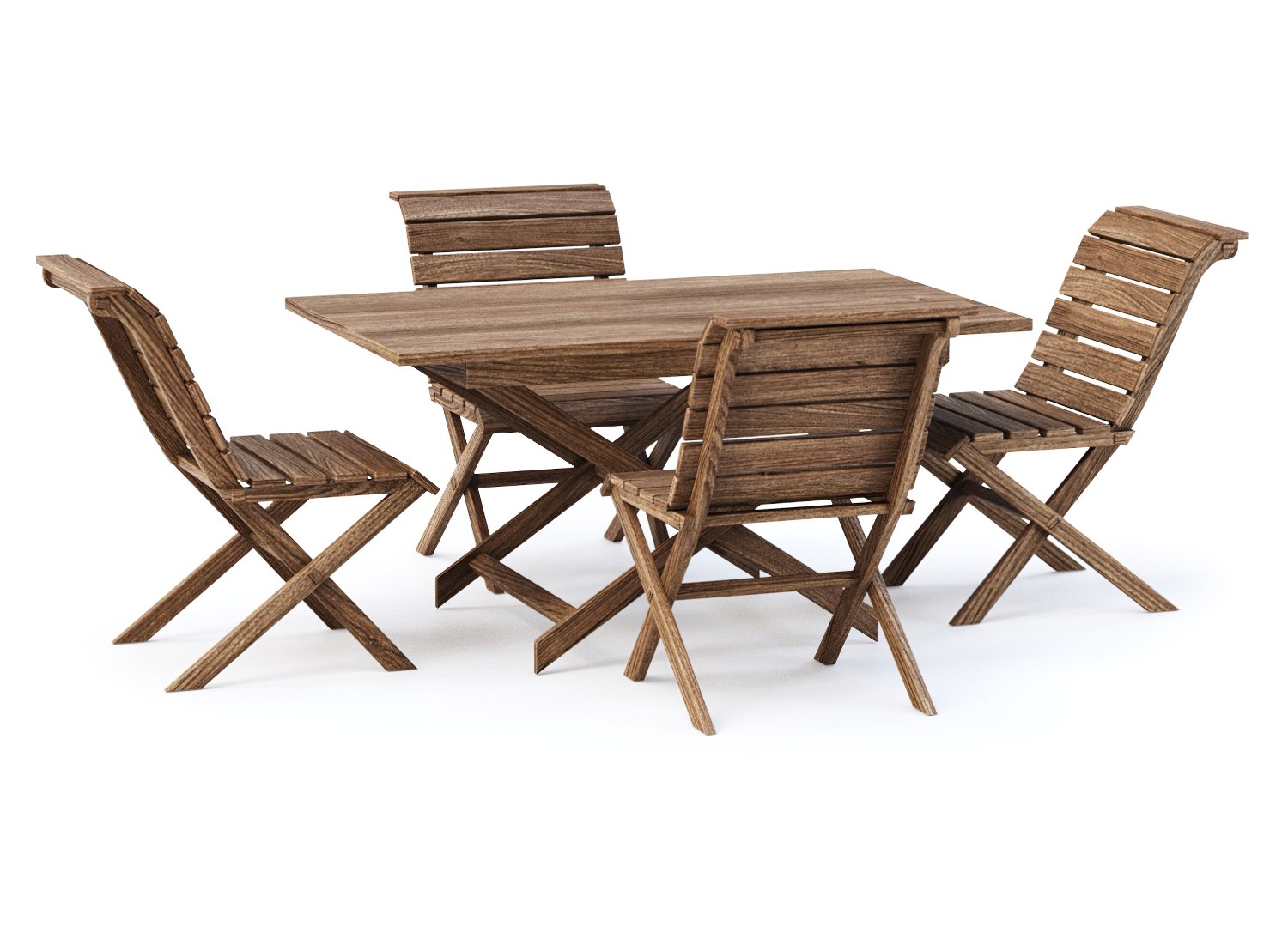 Wooden Outdoor Furniture Set V4 3D Model - TurboSquid 1999007