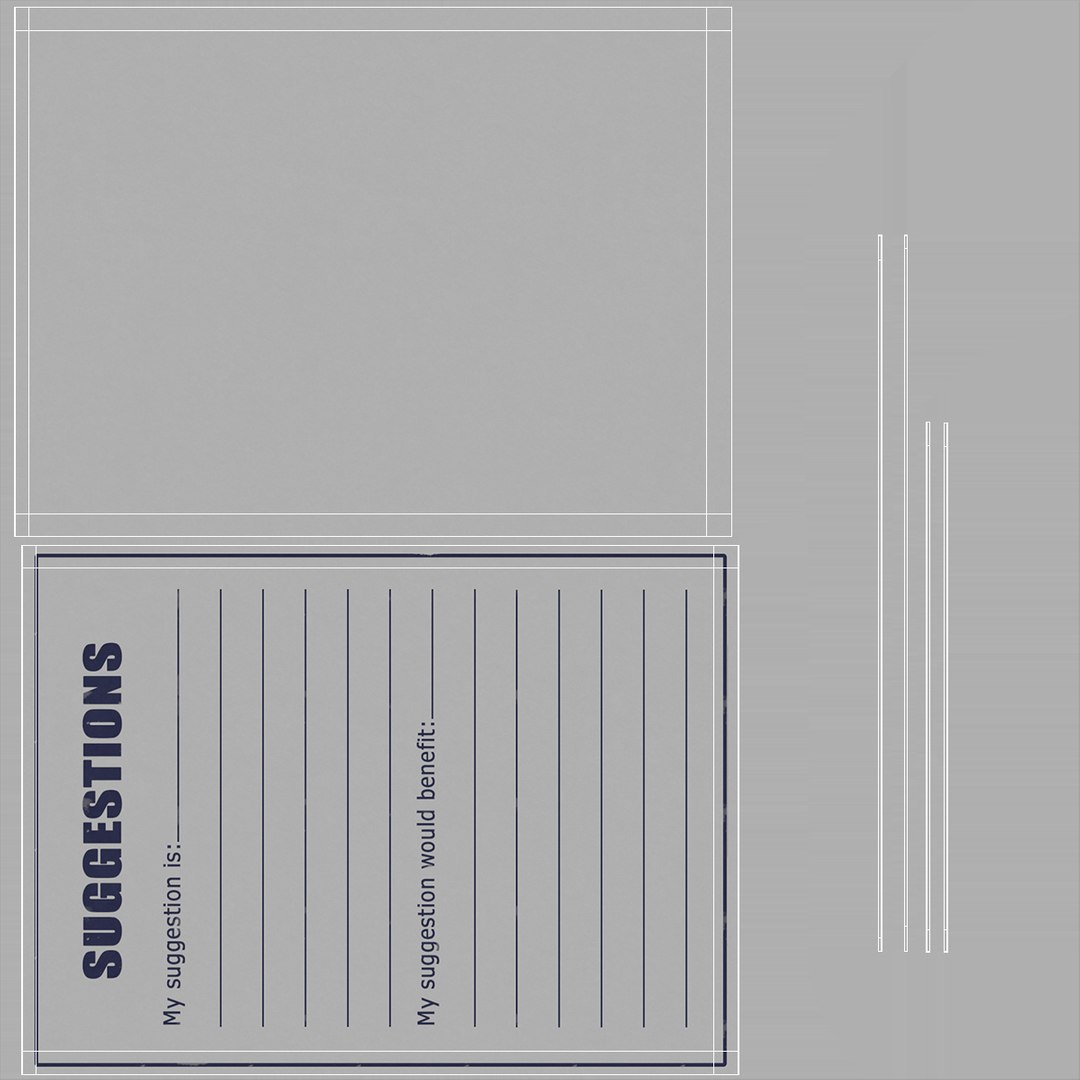 3D White And Blue Clean Suggestions Card Model - TurboSquid 2209675