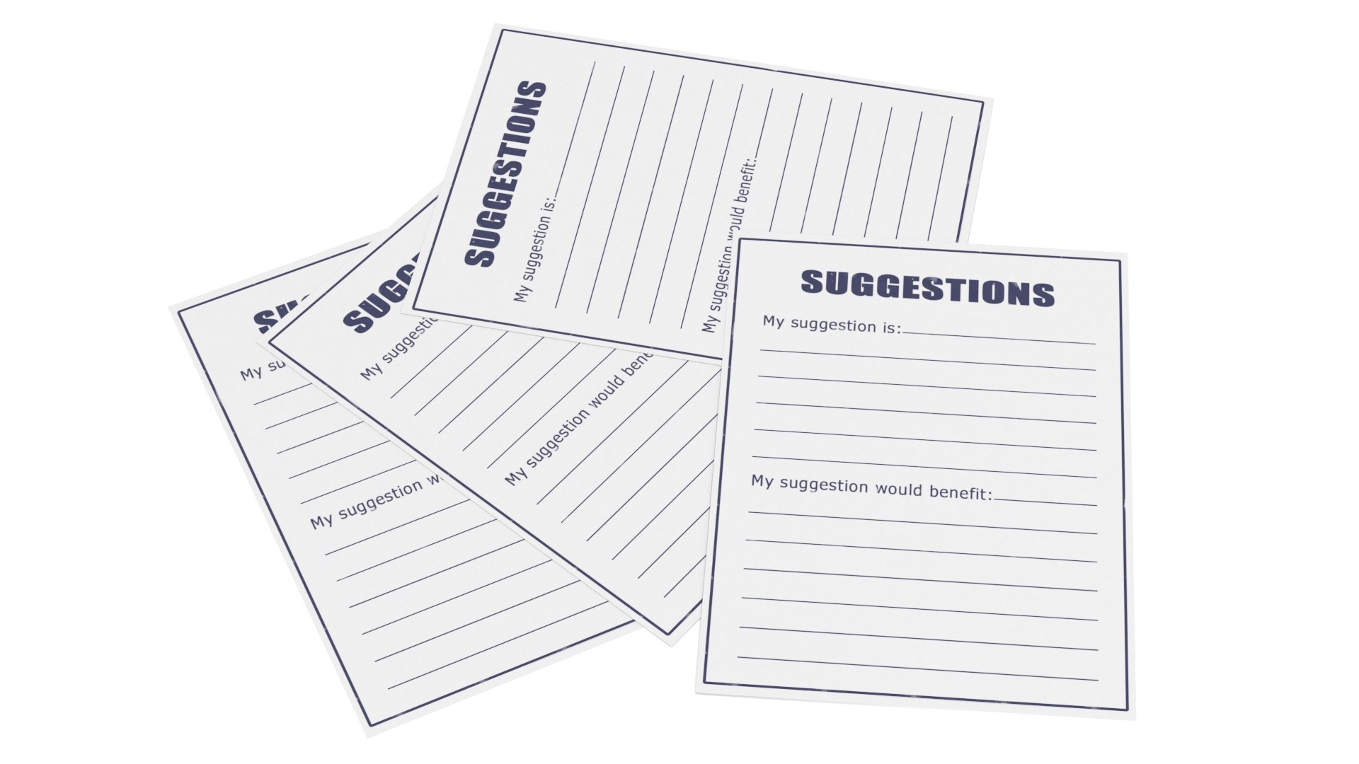 3D White And Blue Clean Suggestions Card Model - TurboSquid 2209675