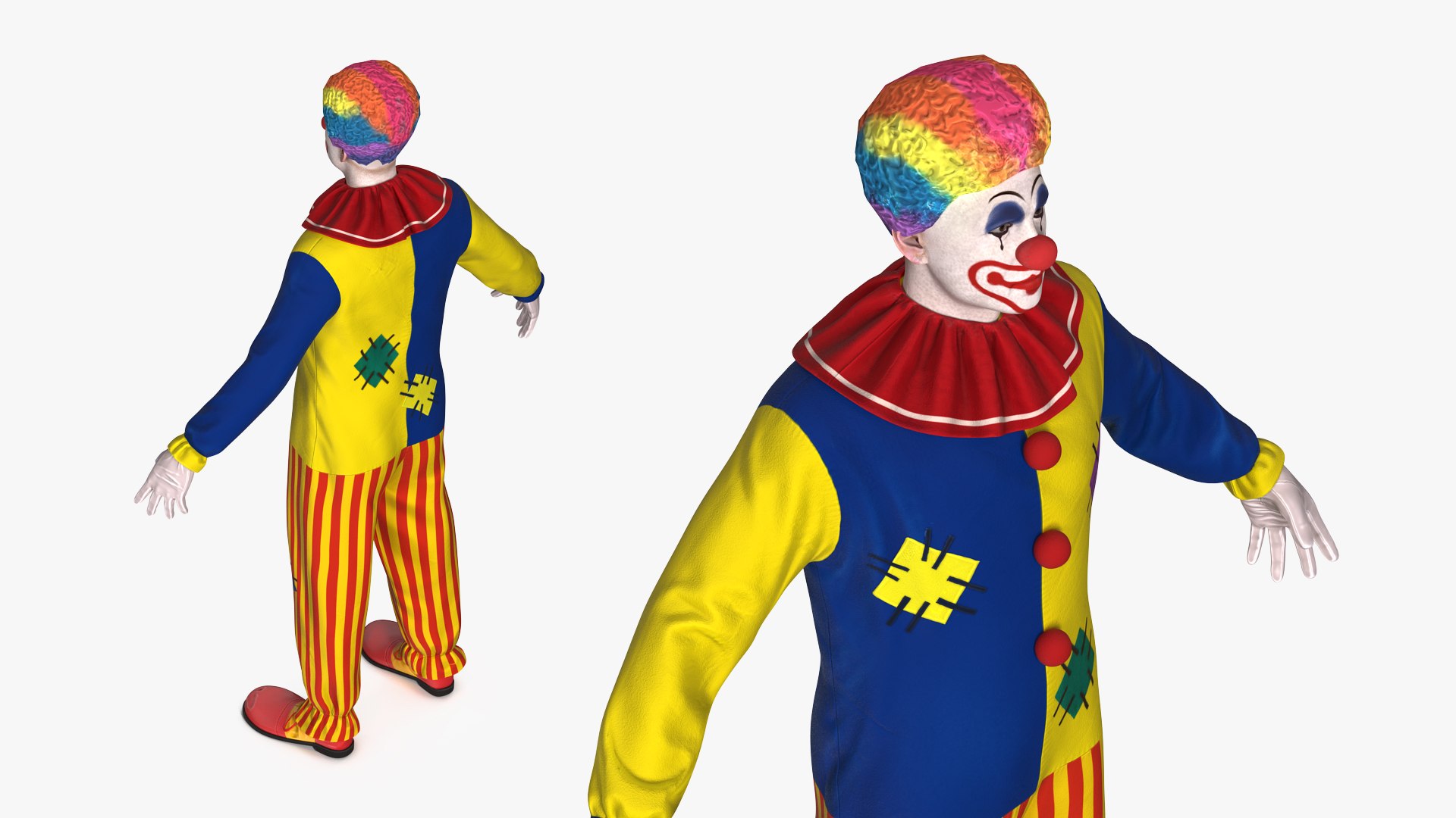 3D clown costume rigged model - TurboSquid 1604152