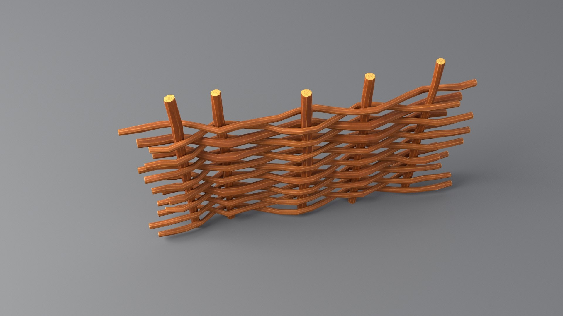Cartoon Wattle Fence 04 3D model - TurboSquid 1942065