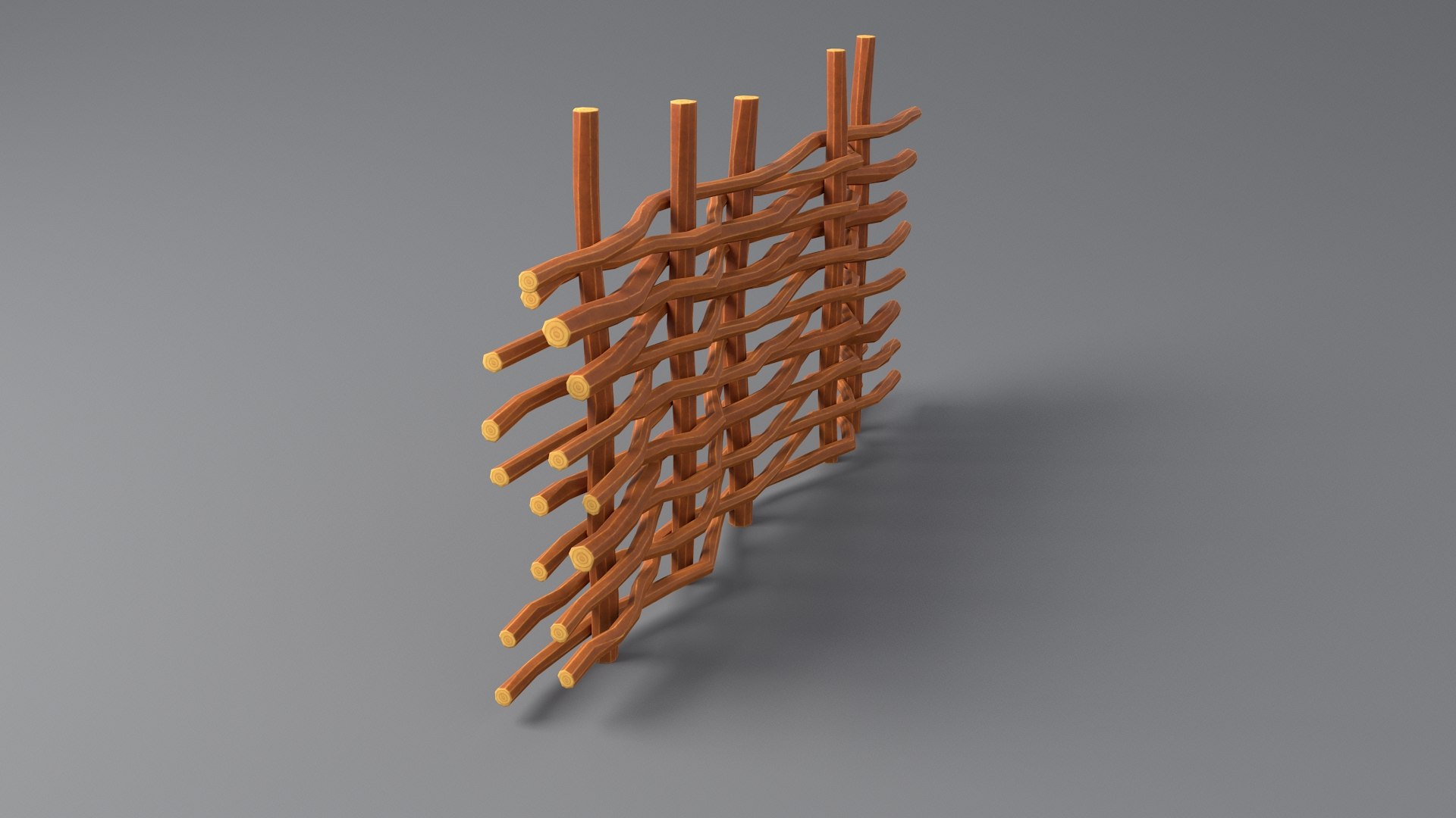 Cartoon Wattle Fence 04 3D model - TurboSquid 1942065