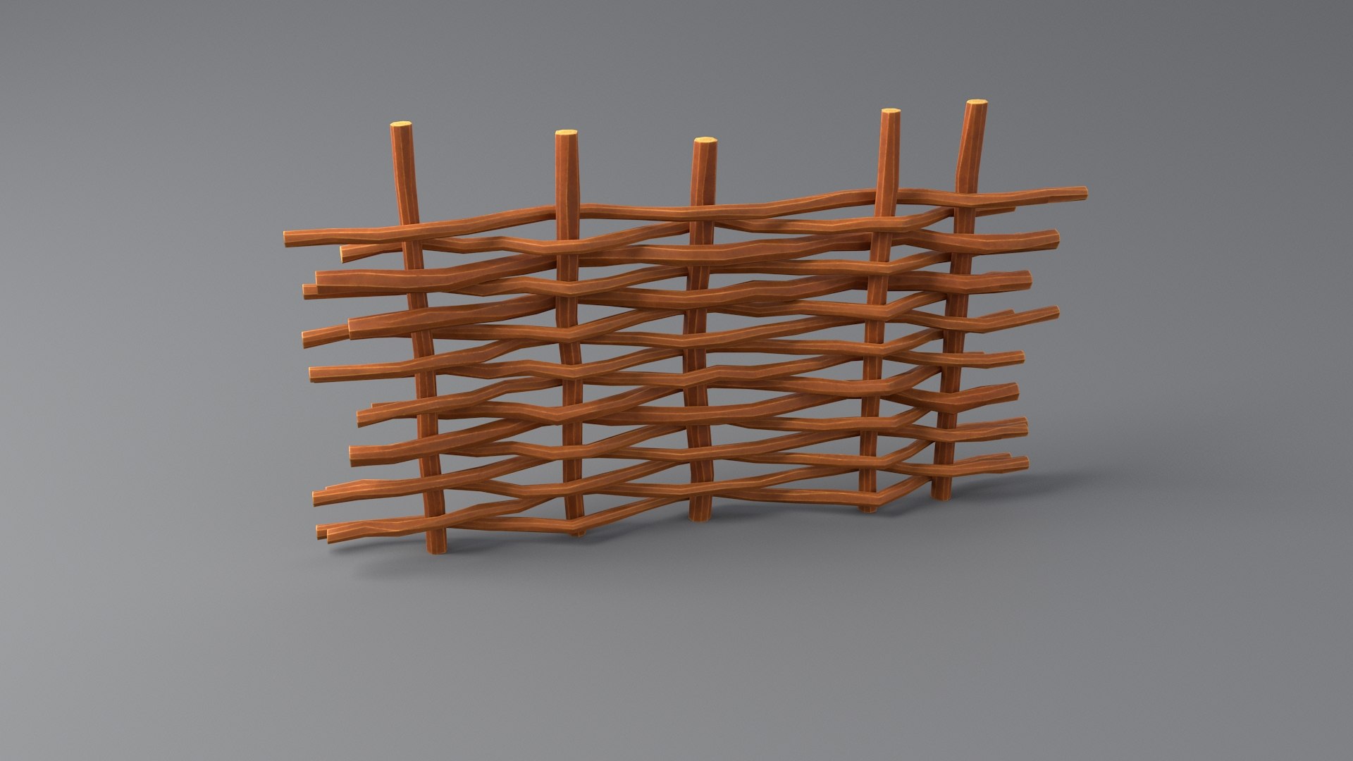 Cartoon Wattle Fence 04 3D model - TurboSquid 1942065