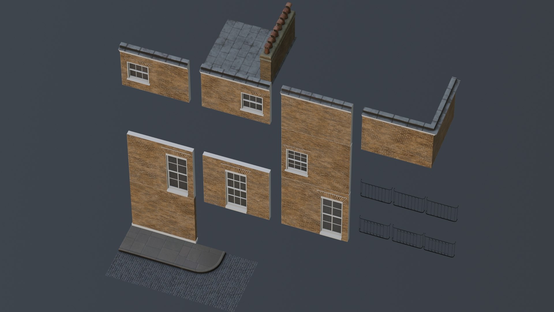 Modular 4th Floor London House Model - TurboSquid 2190040