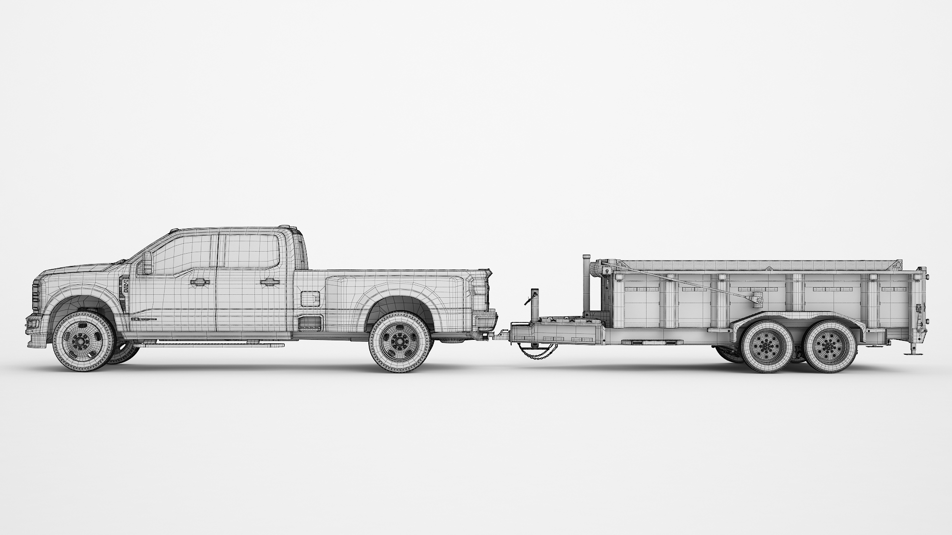 Ford Super Duty F450 2023 Dump Trailer 05 3D Model - TurboSquid 2326548