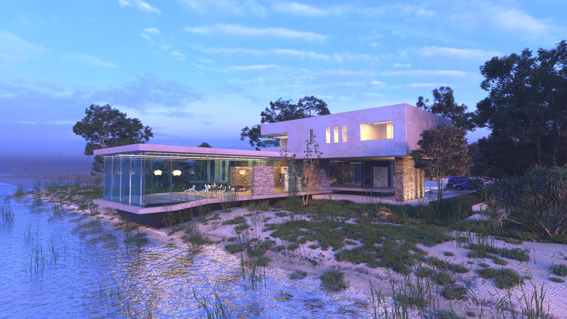 Super modern beach villa house 3ds max corona 3D model - TurboSquid 1989613