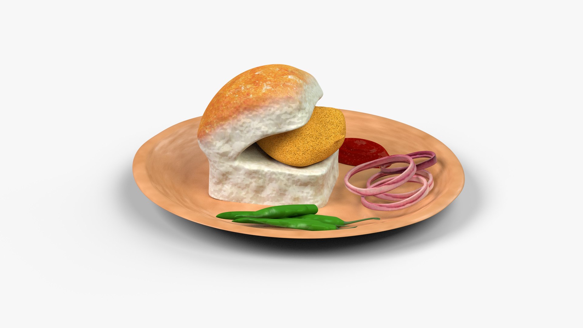 Wada Pav 3D Model - TurboSquid 1507455