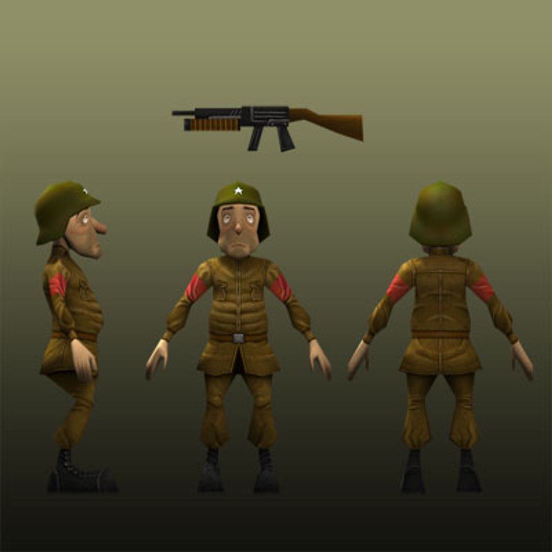 max cartoon soldier animations