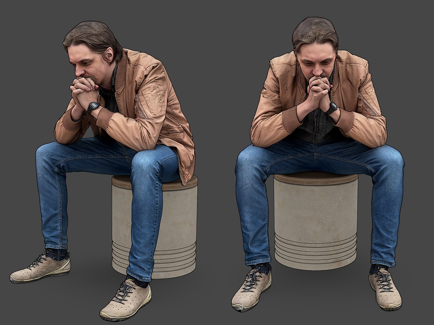 3D model Stylized Man Character Sitting - TurboSquid 1723766
