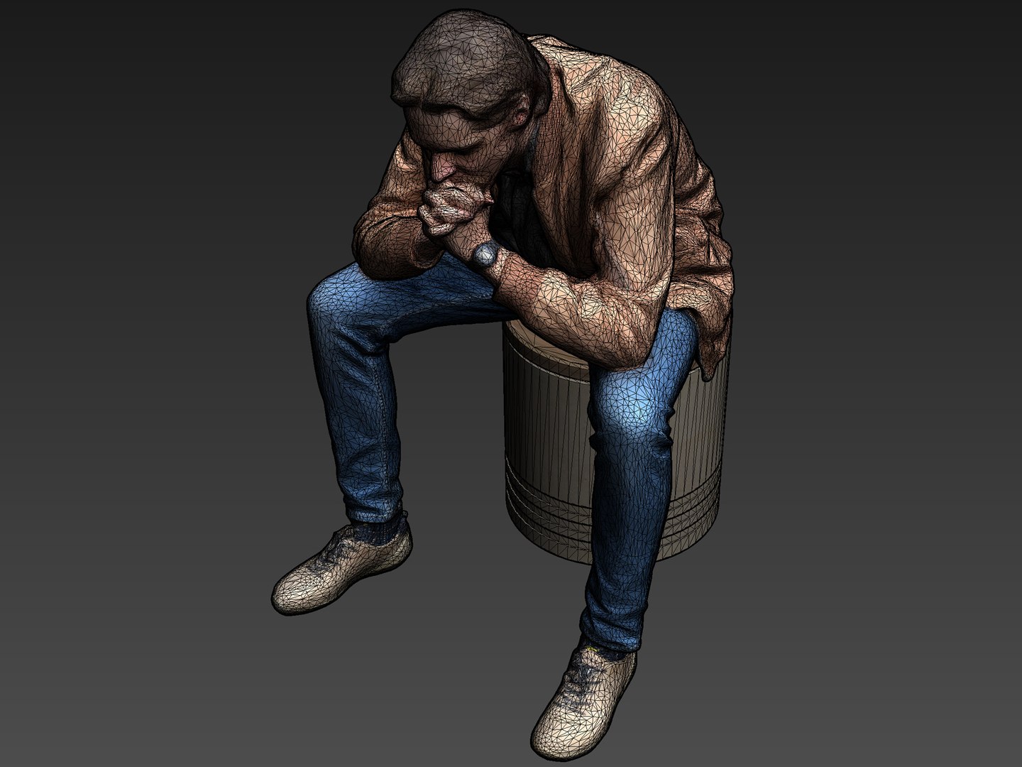3D model Stylized Man Character Sitting - TurboSquid 1723766