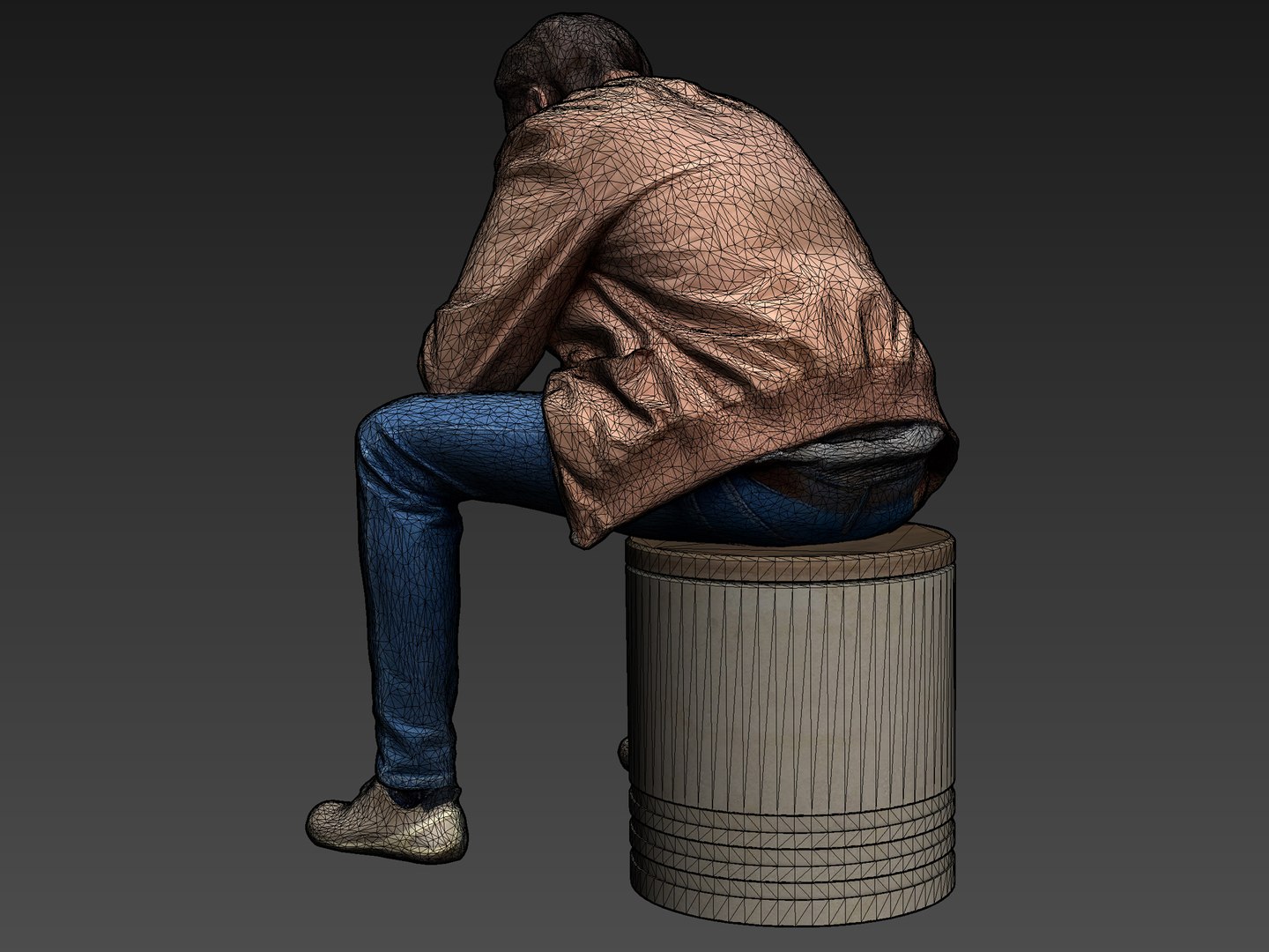 3D model Stylized Man Character Sitting - TurboSquid 1723766