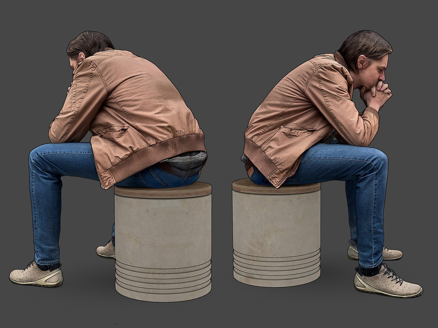 3D model Stylized Man Character Sitting - TurboSquid 1723766