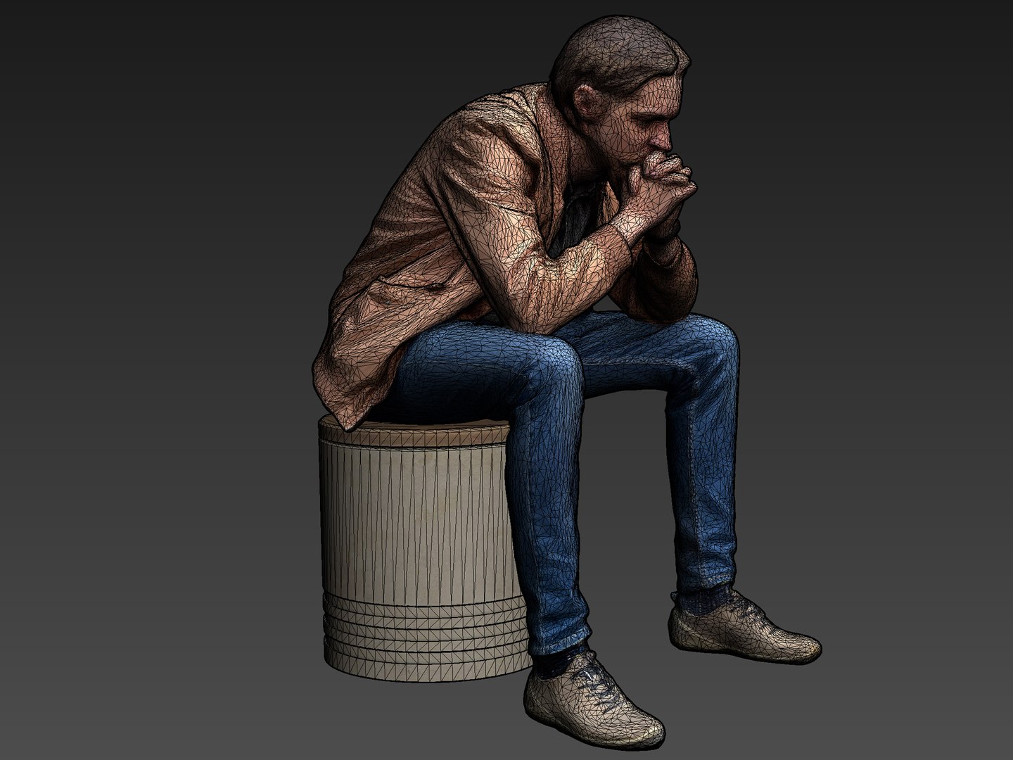 3D model Stylized Man Character Sitting - TurboSquid 1723766