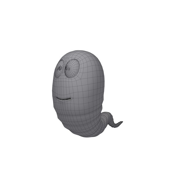 3D worm cartoon - TurboSquid 1675830