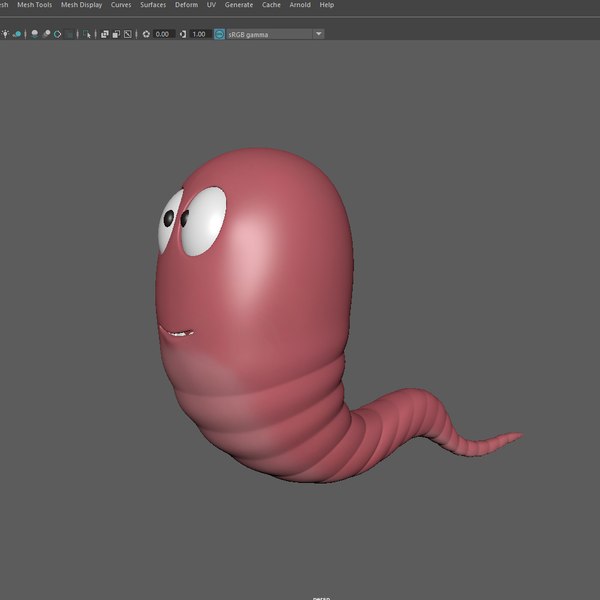 3D worm cartoon - TurboSquid 1675830