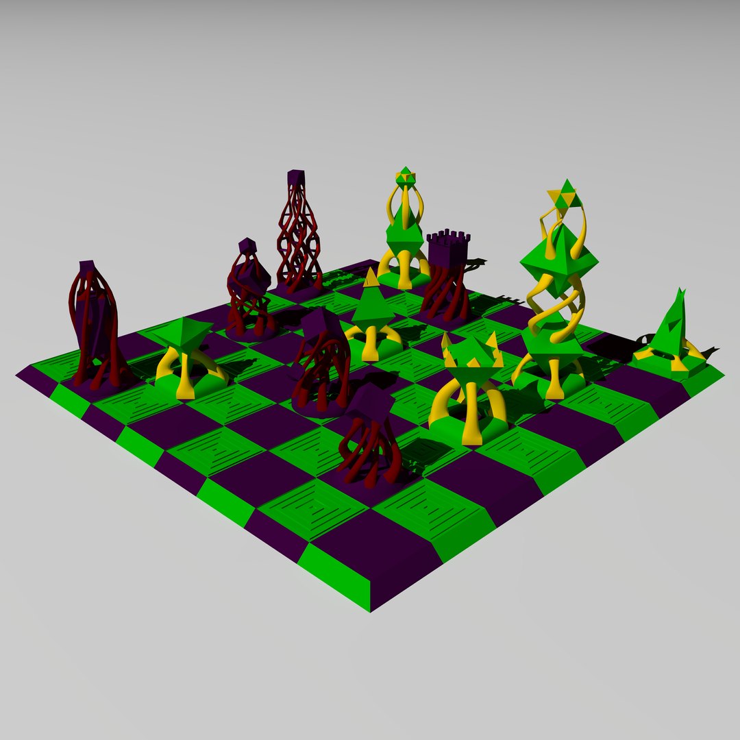 Fanciful Chess Set 3d 3ds