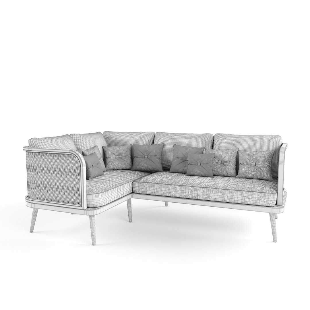 3-seat Modular Sofa Corner Outdoor 3D Model - TurboSquid 1764609