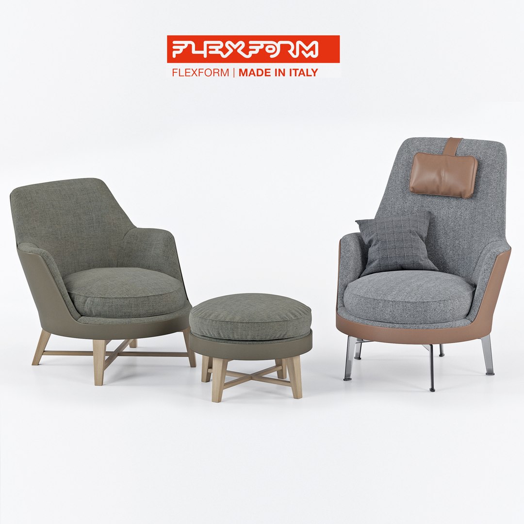 Flexform Guscio Chair 3ds