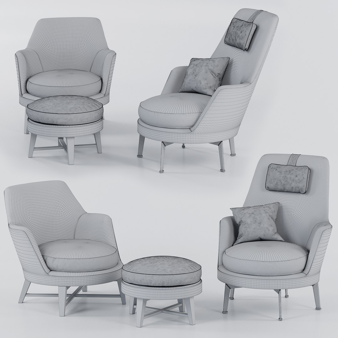 Flexform Guscio Chair 3ds