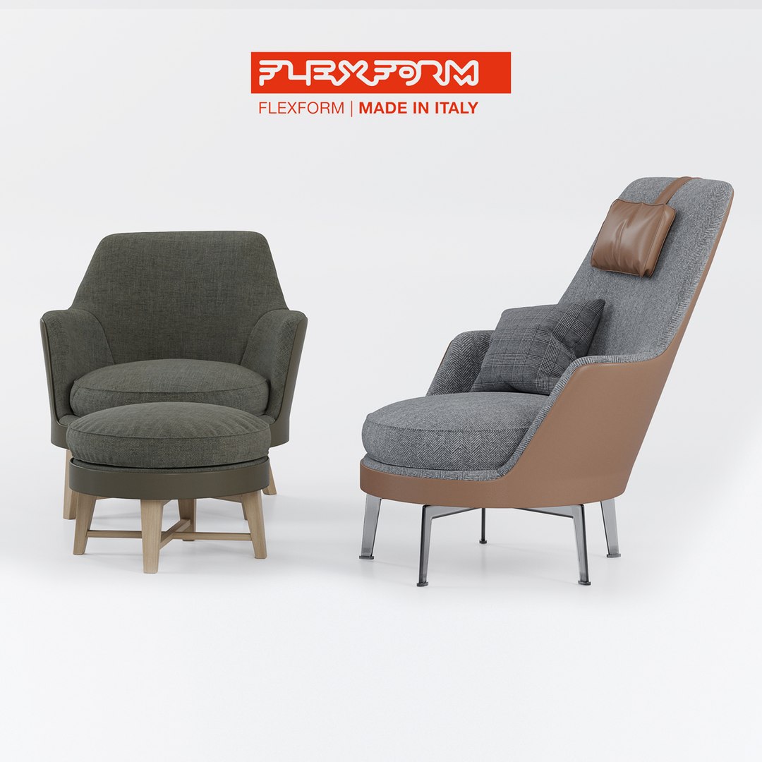 Flexform Guscio Chair 3ds