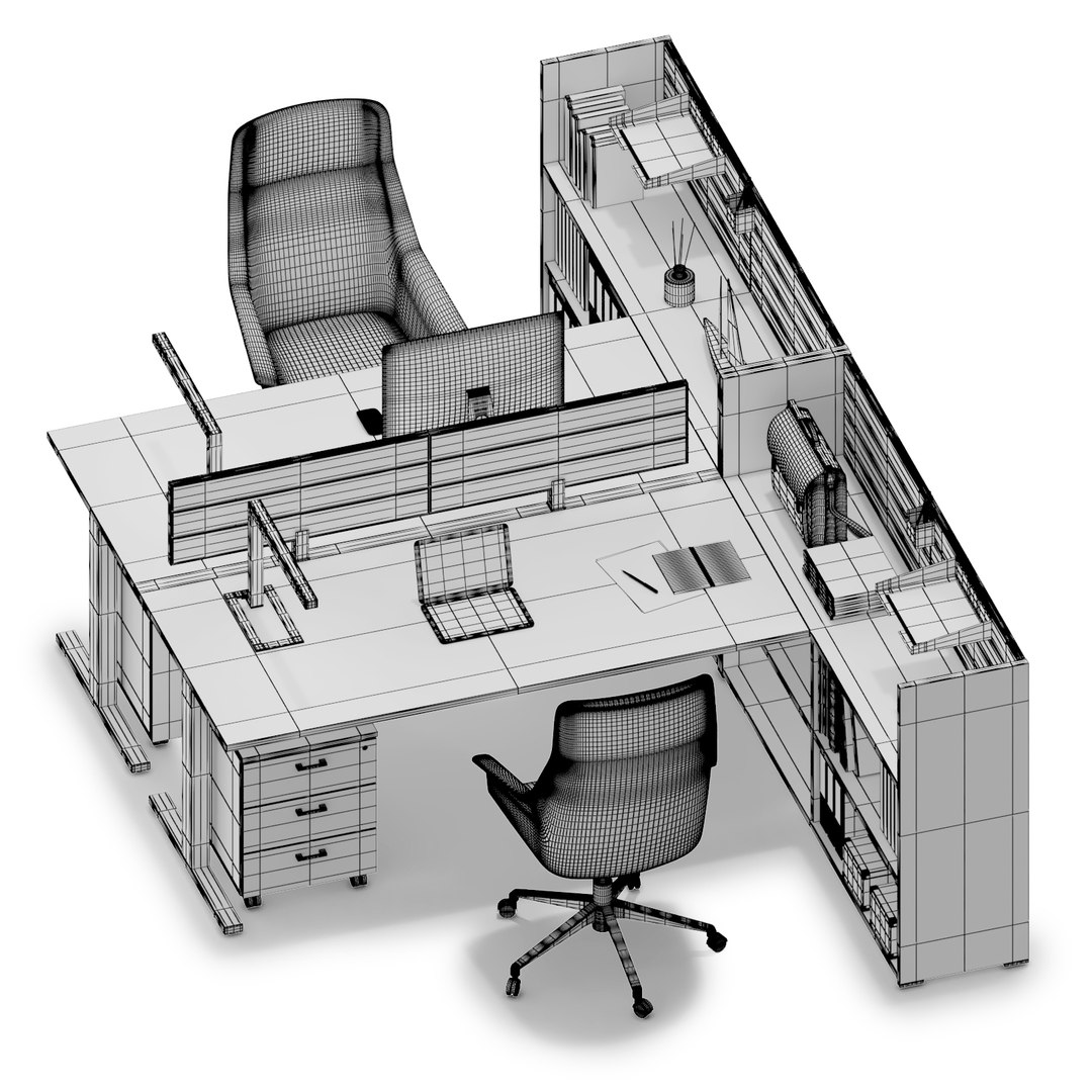 3D Model Office Workspace Las - TurboSquid 1444574