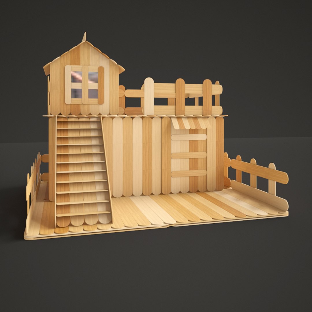 3D Sticks House Model - TurboSquid 1157188
