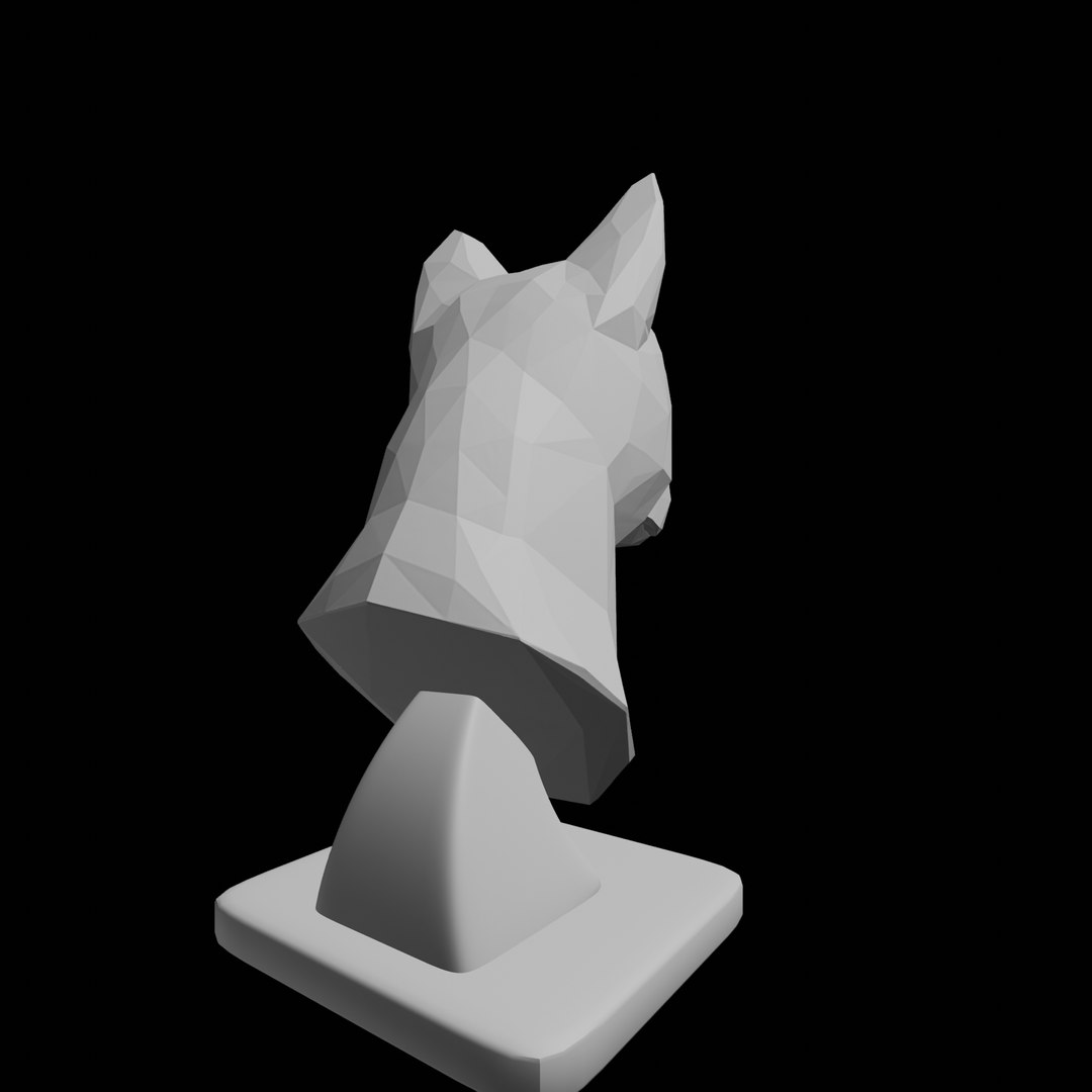 3D Geometric Dog Bust 3D Print Model Low Poly Canine Sculpture Model ...