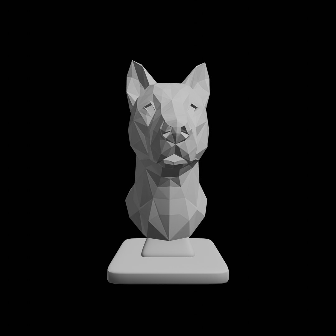 modelo 3d Busto de perro geométrico, modelo de impresión 3D, escultura ...