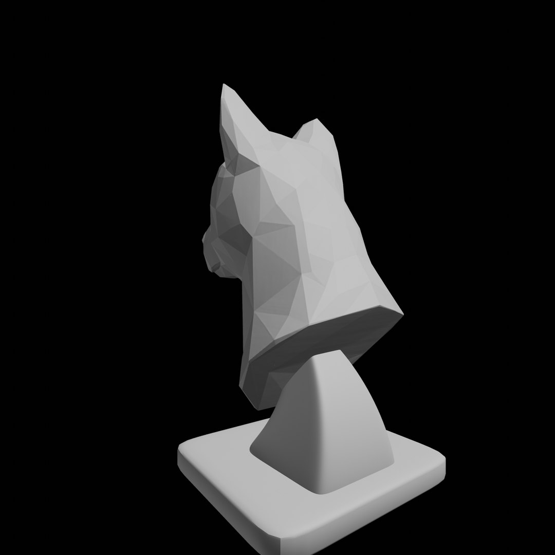 3D Geometric Dog Bust 3D Print Model Low Poly Canine Sculpture Model ...
