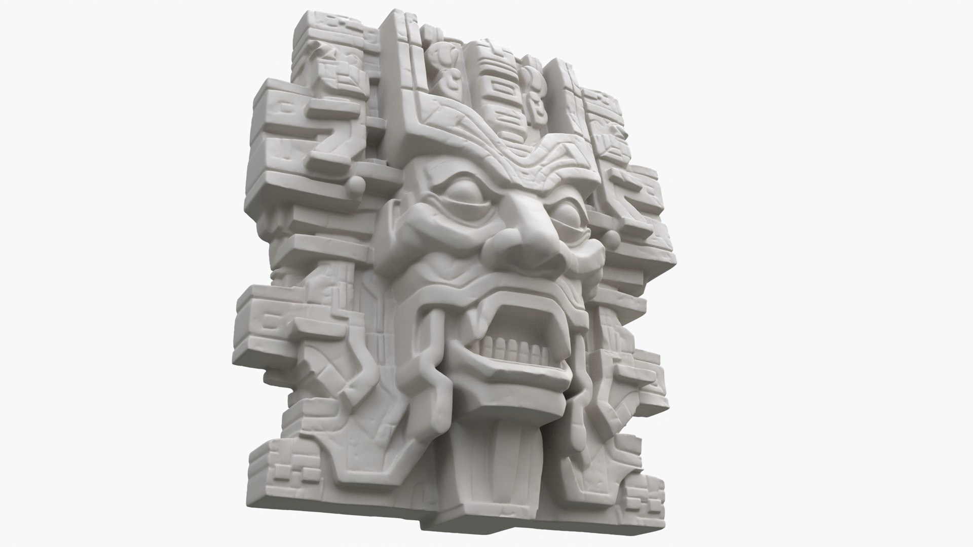 3D Aztec Stone Head 7 - TurboSquid 2196800