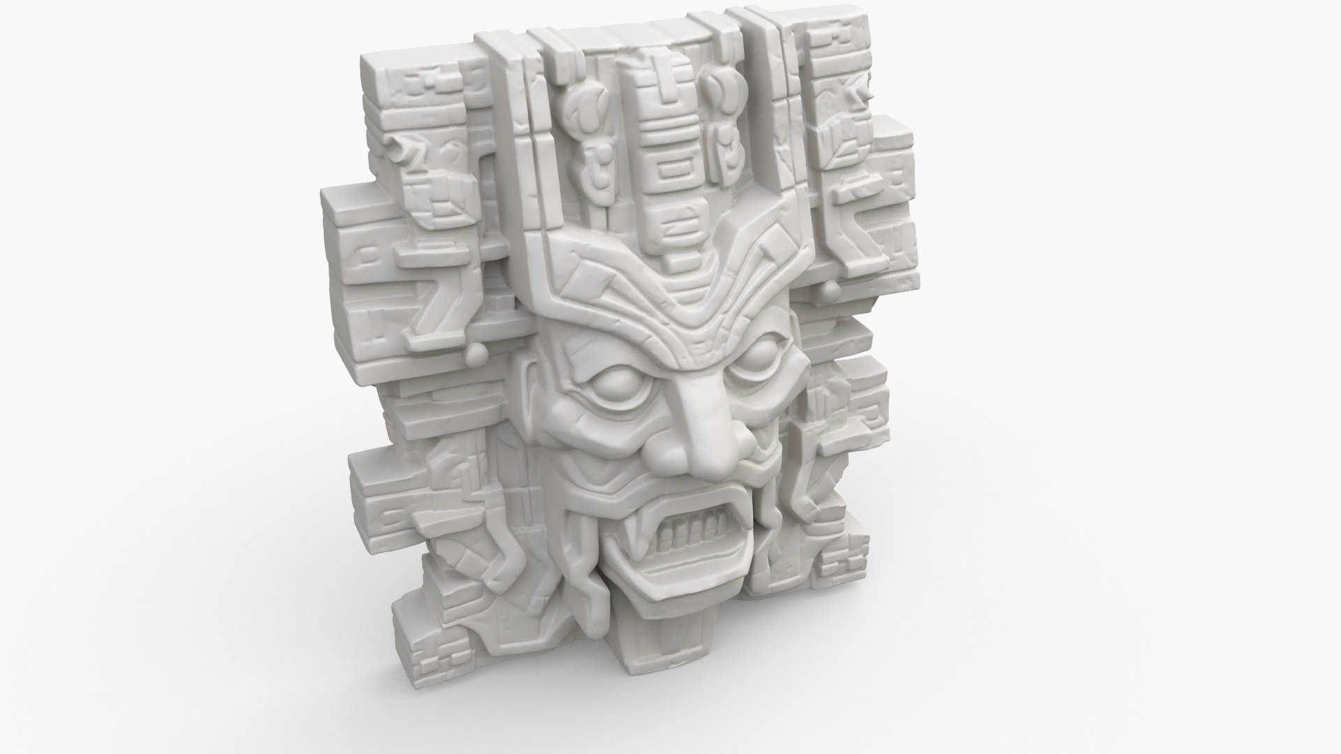3D Aztec Stone Head 7 - TurboSquid 2196800