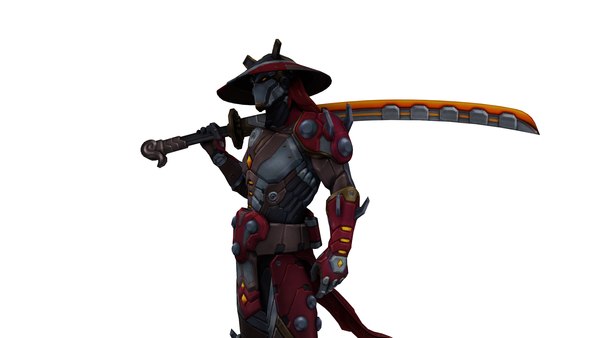modèle 3D de Cyber Samurai Warrior Personnage 3D Modèle stylisé ...