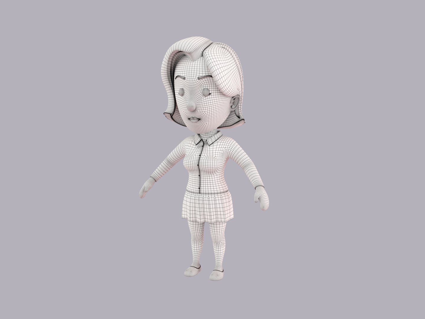 3D Cartoon Female Character Rigged 070 Model - TurboSquid 2379285