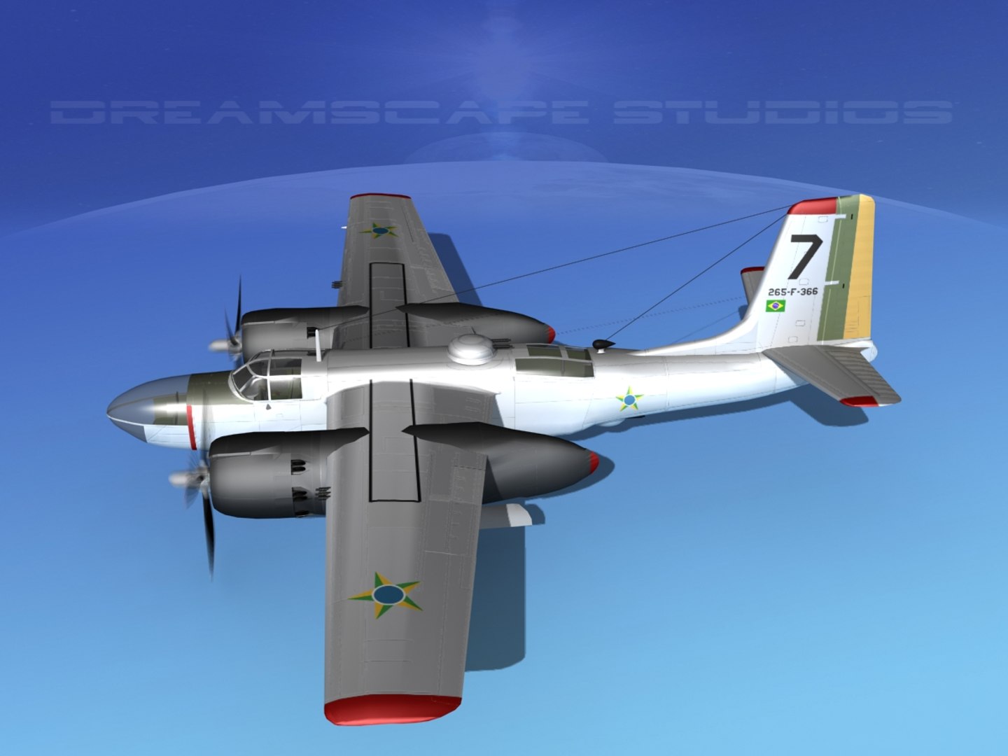 douglas a-26c a-26 bomber 3d model