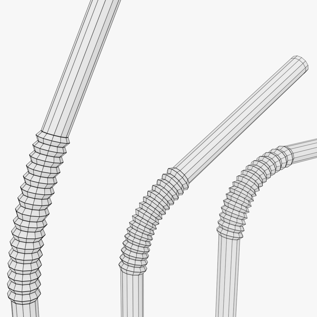 Plastic Drinking Straws Model - TurboSquid 1428356