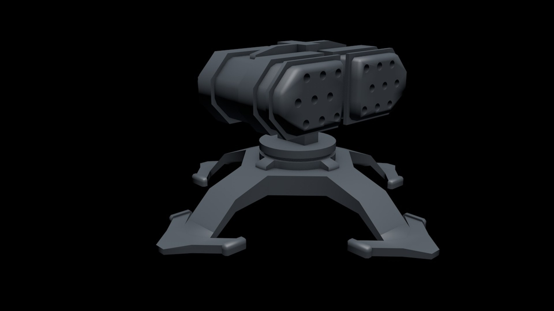 3d model missile launcher rocket turret
