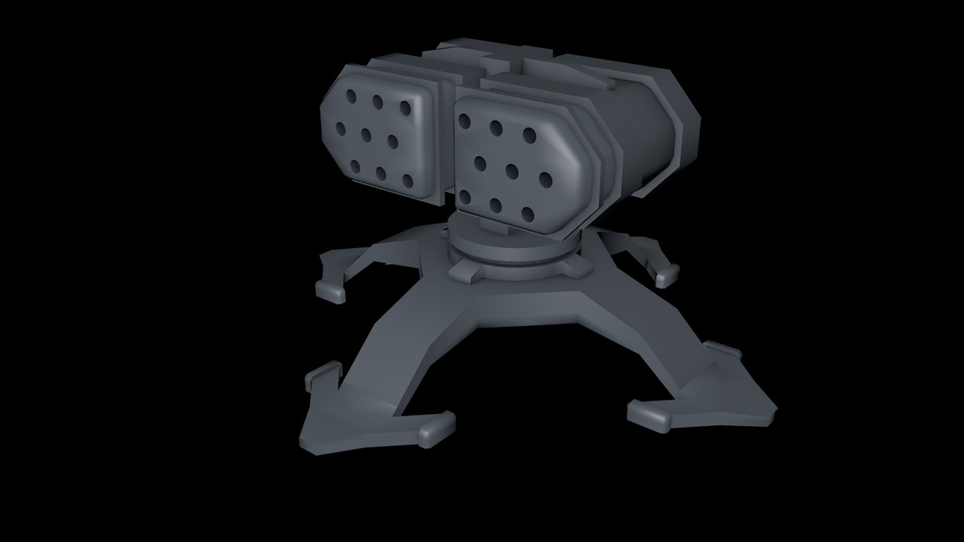 3d model missile launcher rocket turret